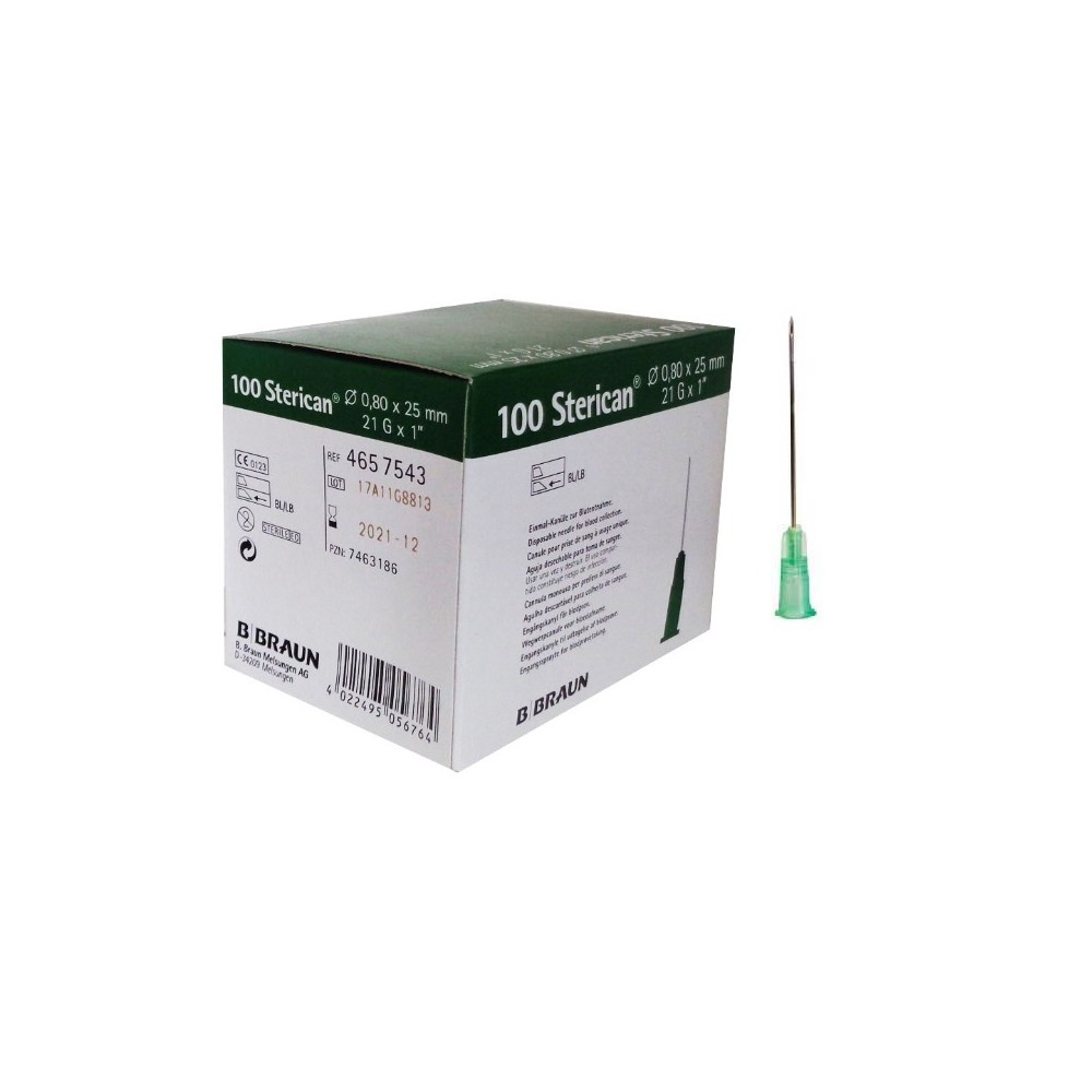 aguja hipodermica 21g 1 08mmx25mm verde braun sterican pa