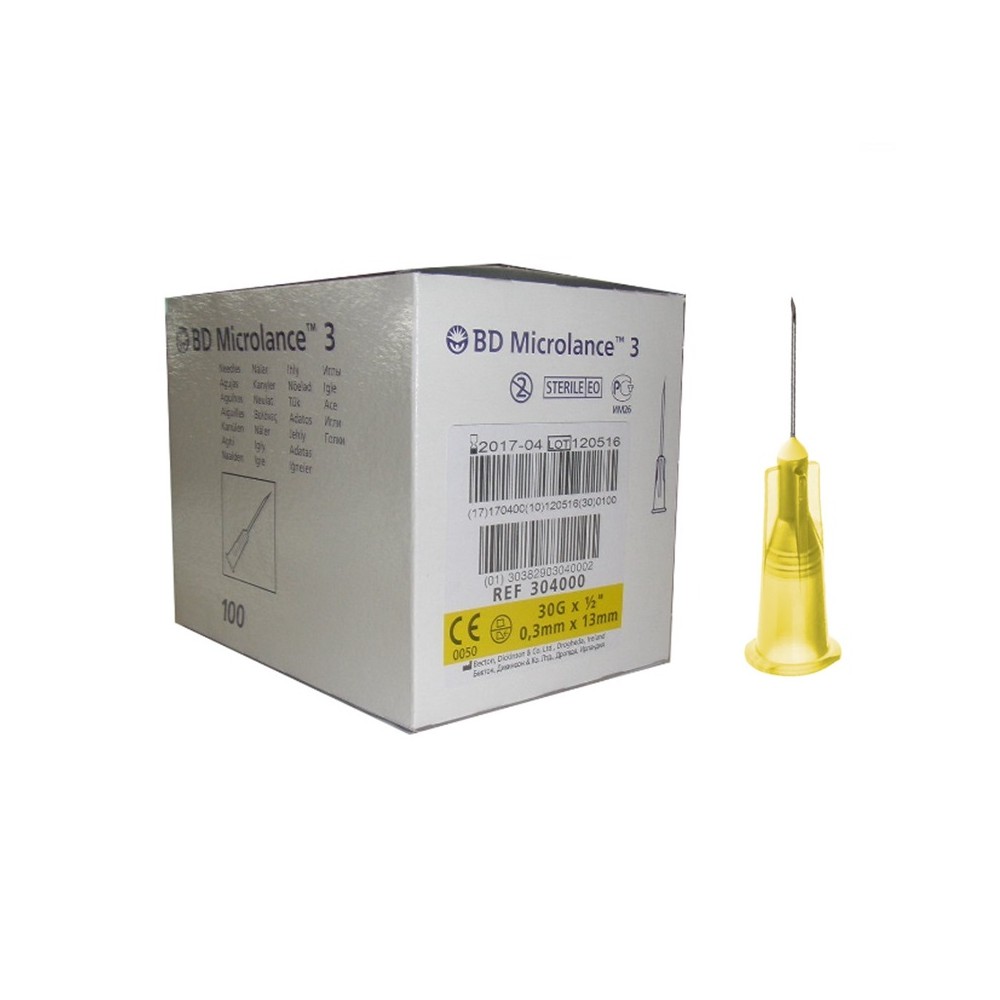 aguja hipodermica 30g 12 03mmx12mm amarilla bd microlance